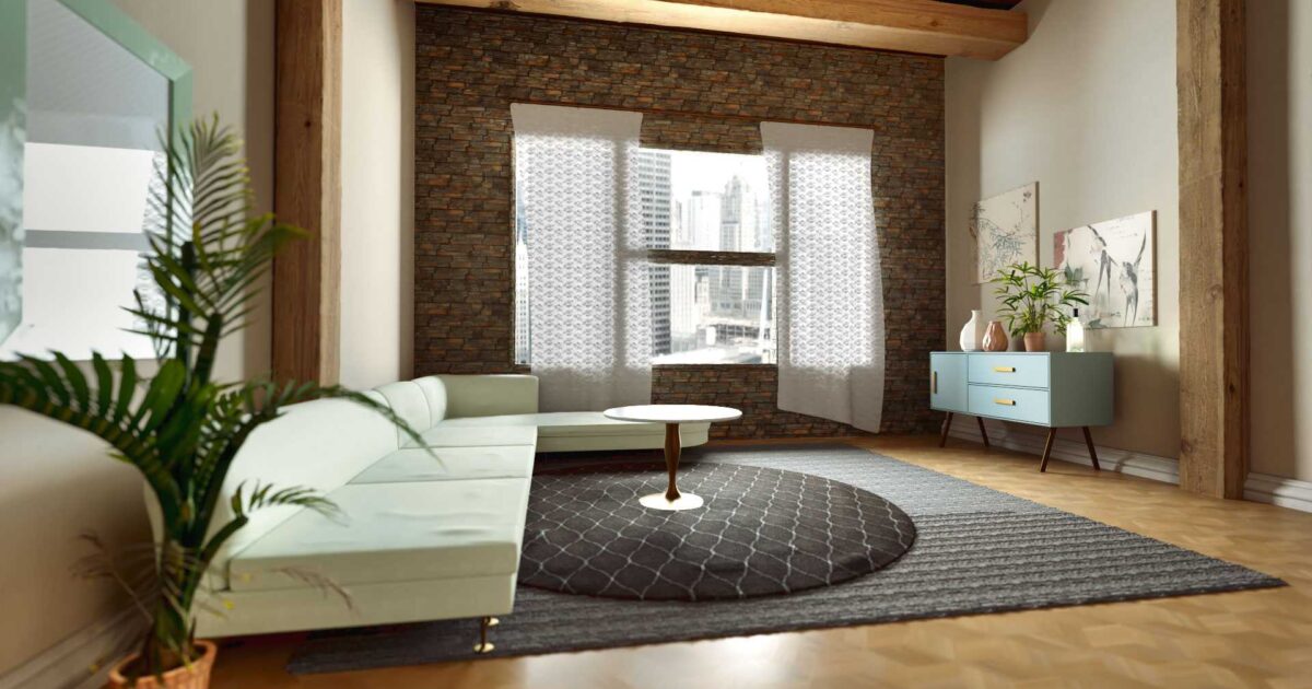 Photorealistic Living Room 3D Render - Omnislash Visual